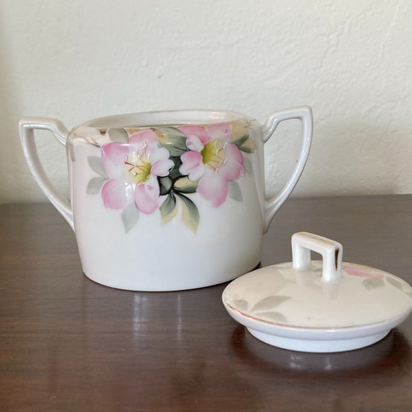 Dining | Vintage Nippon China Hand Painted Flowered Sugar Bowl With Lid ...